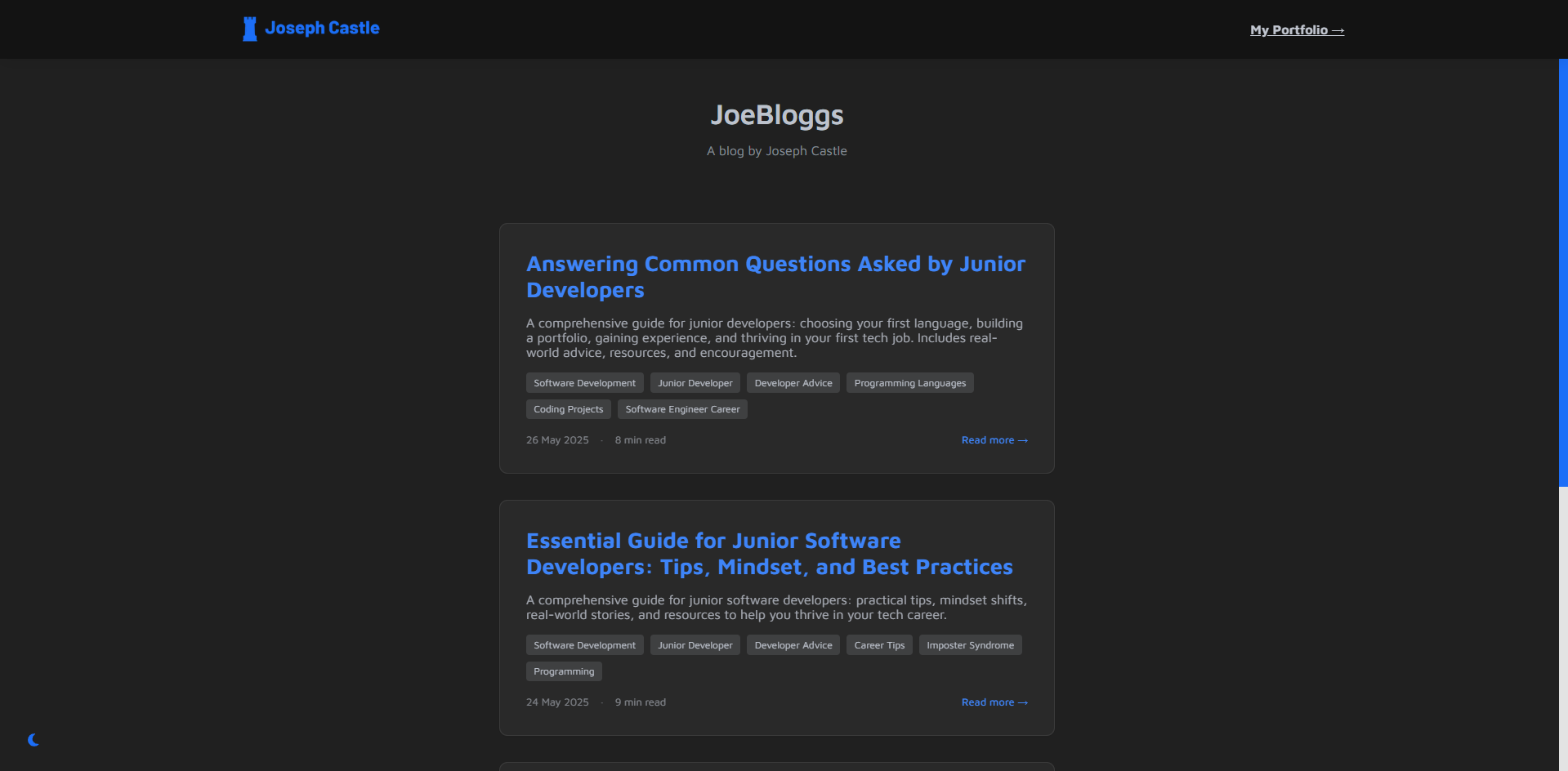 Junior Developer Questions Answered: Language, Portfolio, Career | JoeBloggs